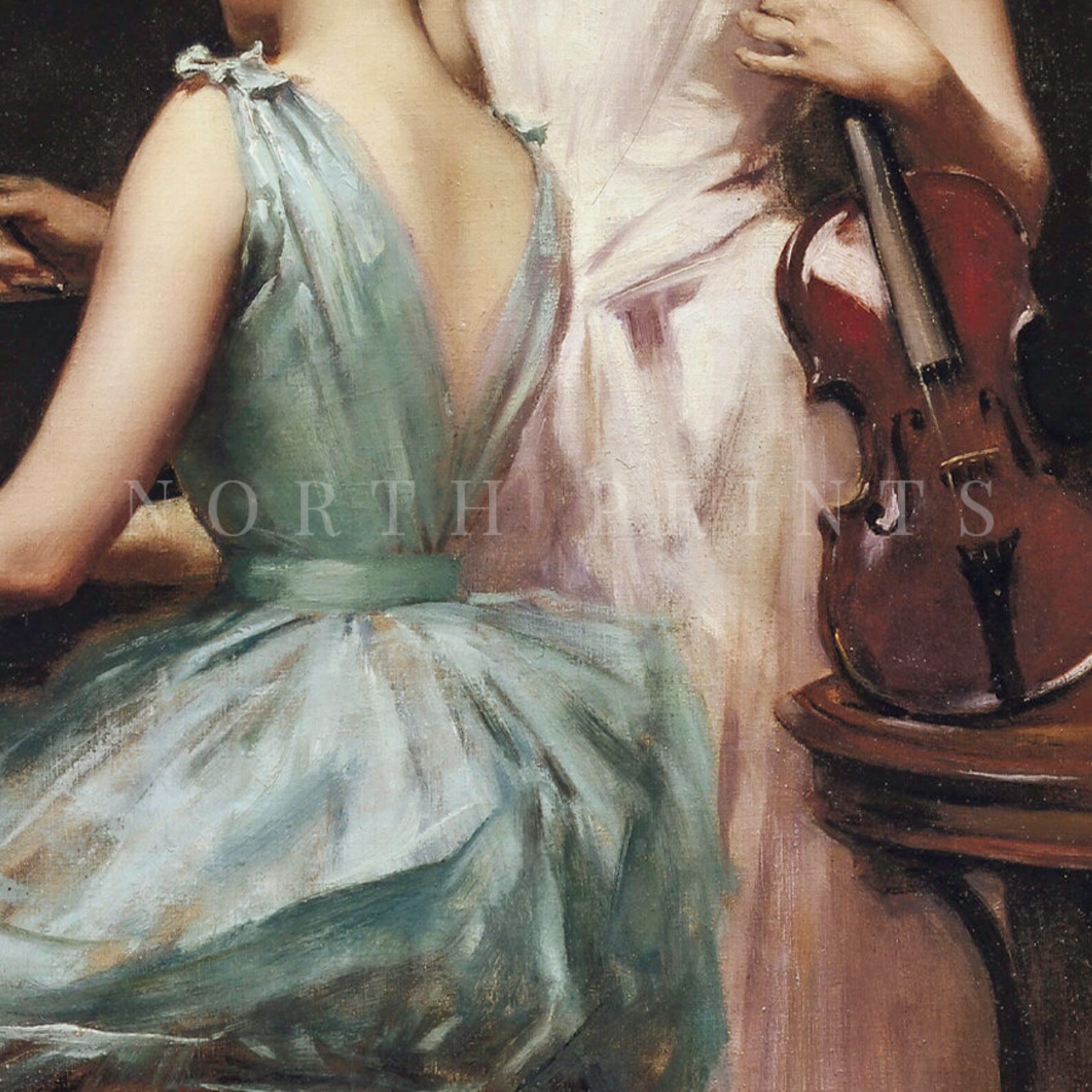 Vintage Portrait Painting Victorian Music Art Print - Etsy