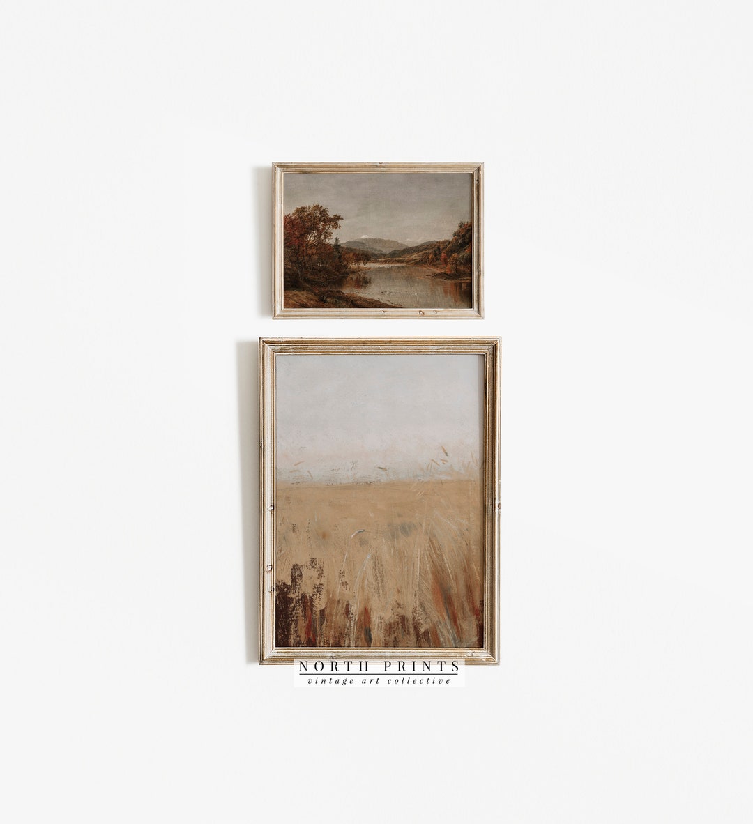 Fall Wall Art SET | Vintage Warm Brown Autumn Landscape Decor | Digital ...