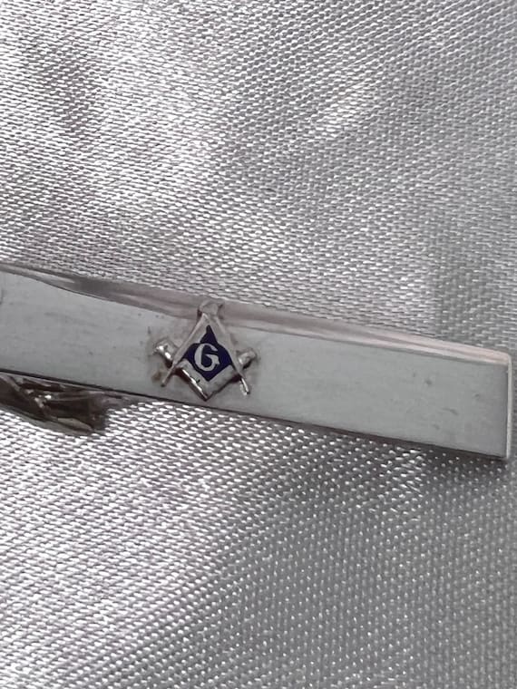 Sterling Silver Masonic Tie Clip from 1960's - Gem
