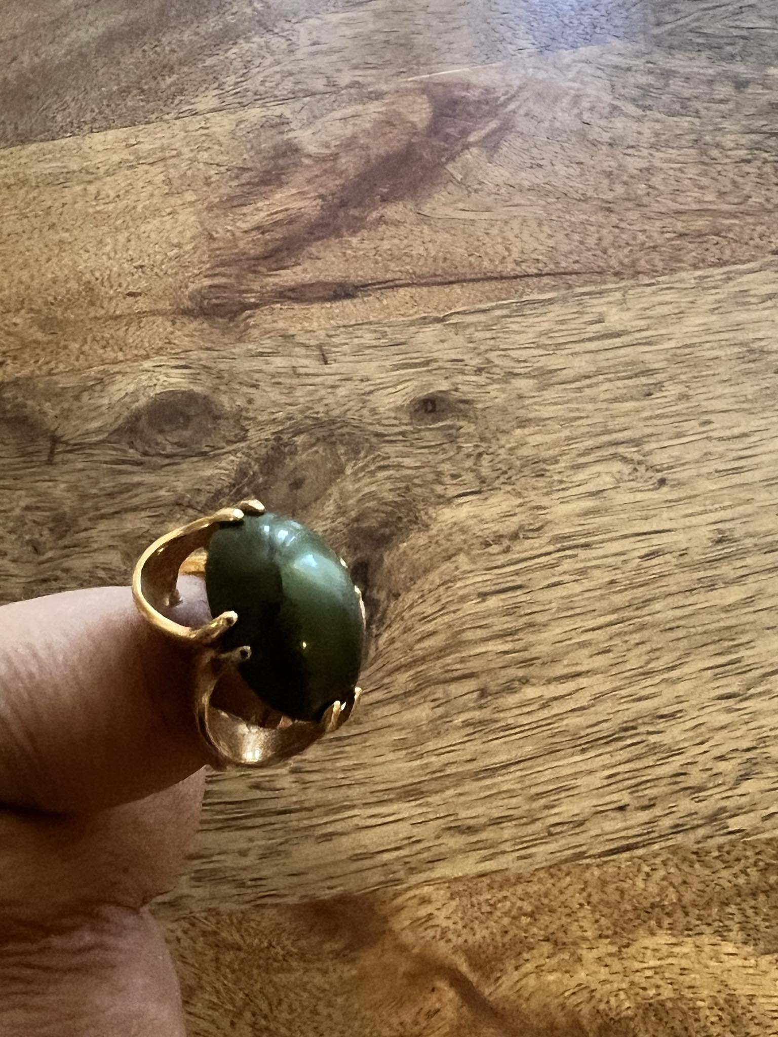 Vintage 10k Gold Filled Ring Marked 10KT GF Shank Green Cabochon Size 6 ...