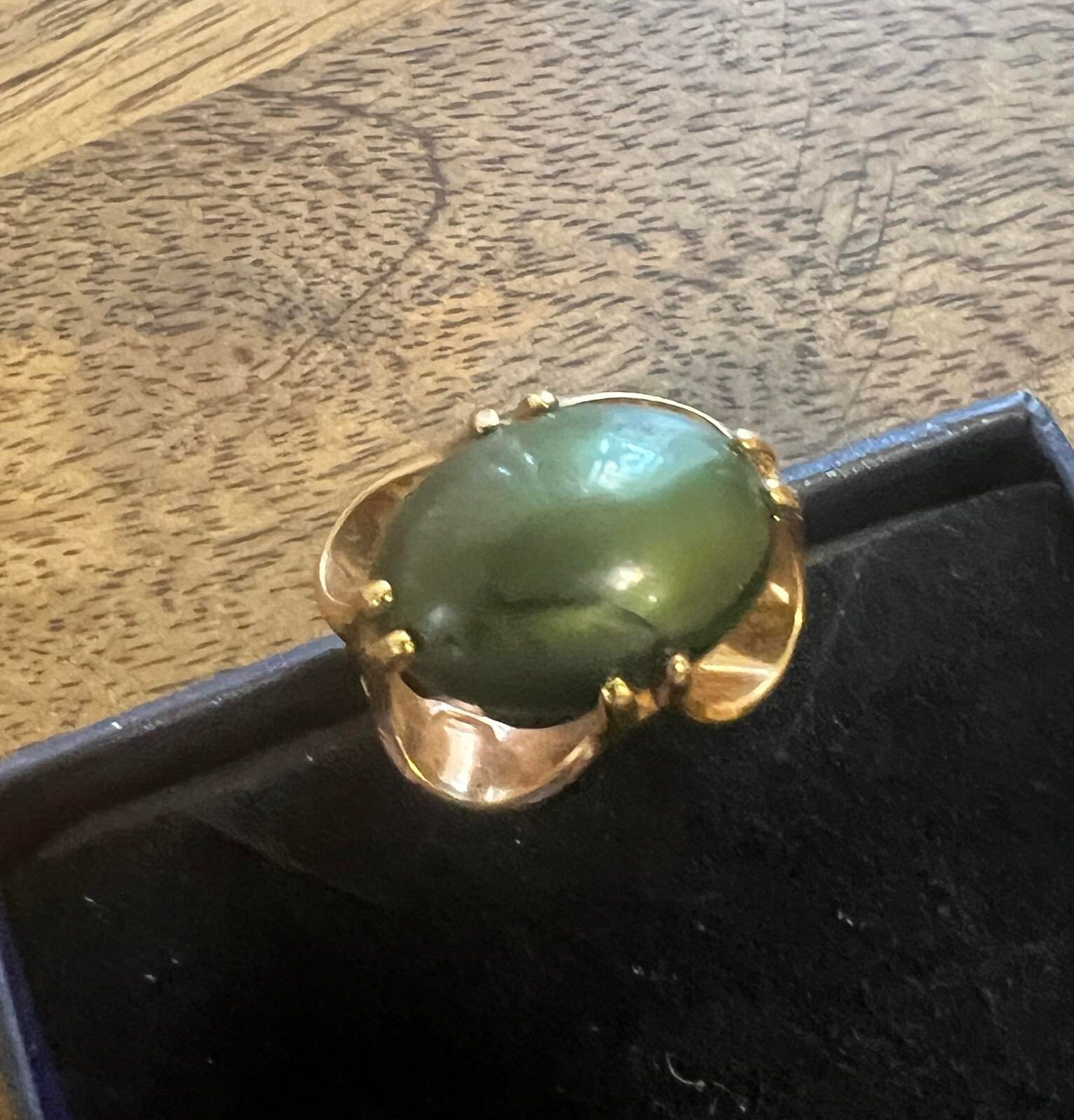 Vintage 10k Gold Filled Ring Marked 10KT GF Shank Green Cabochon Size 6 ...