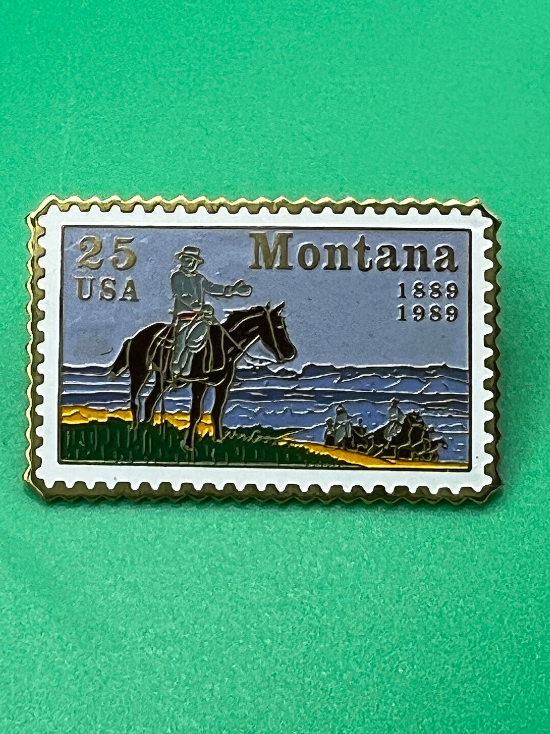 Montana USPS Vintage Metal Stamp Pin Replica Push Back Pin. - Etsy