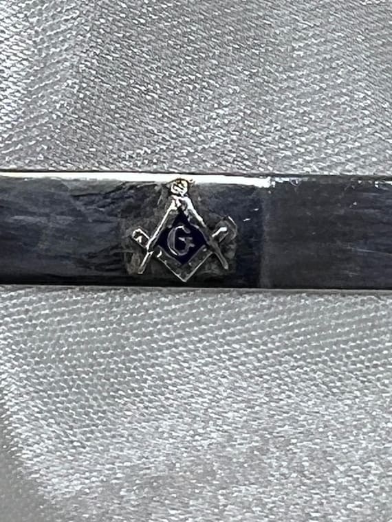 Sterling Silver Masonic Tie Clip from 1960's - Gem