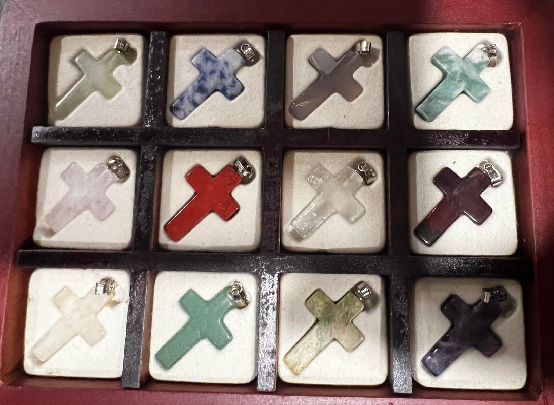 You Choose ! Gem Stones Crosses Pendant/ Charm Handcrafted From Semi ...