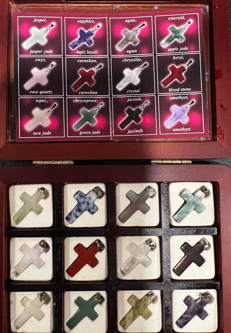 You Choose Gem Stones Crosses Pendant/ Charm Handcrafted From Semi ...