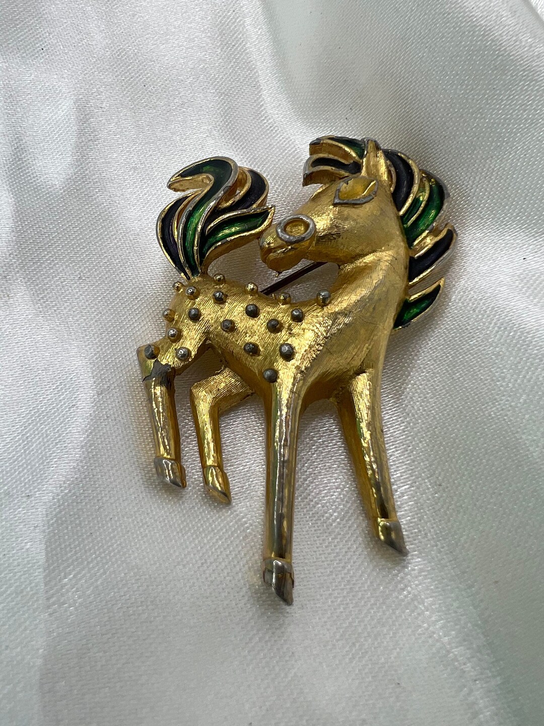 Broche cheval unisexe émaillée vintage des années 1950 - Etsy France