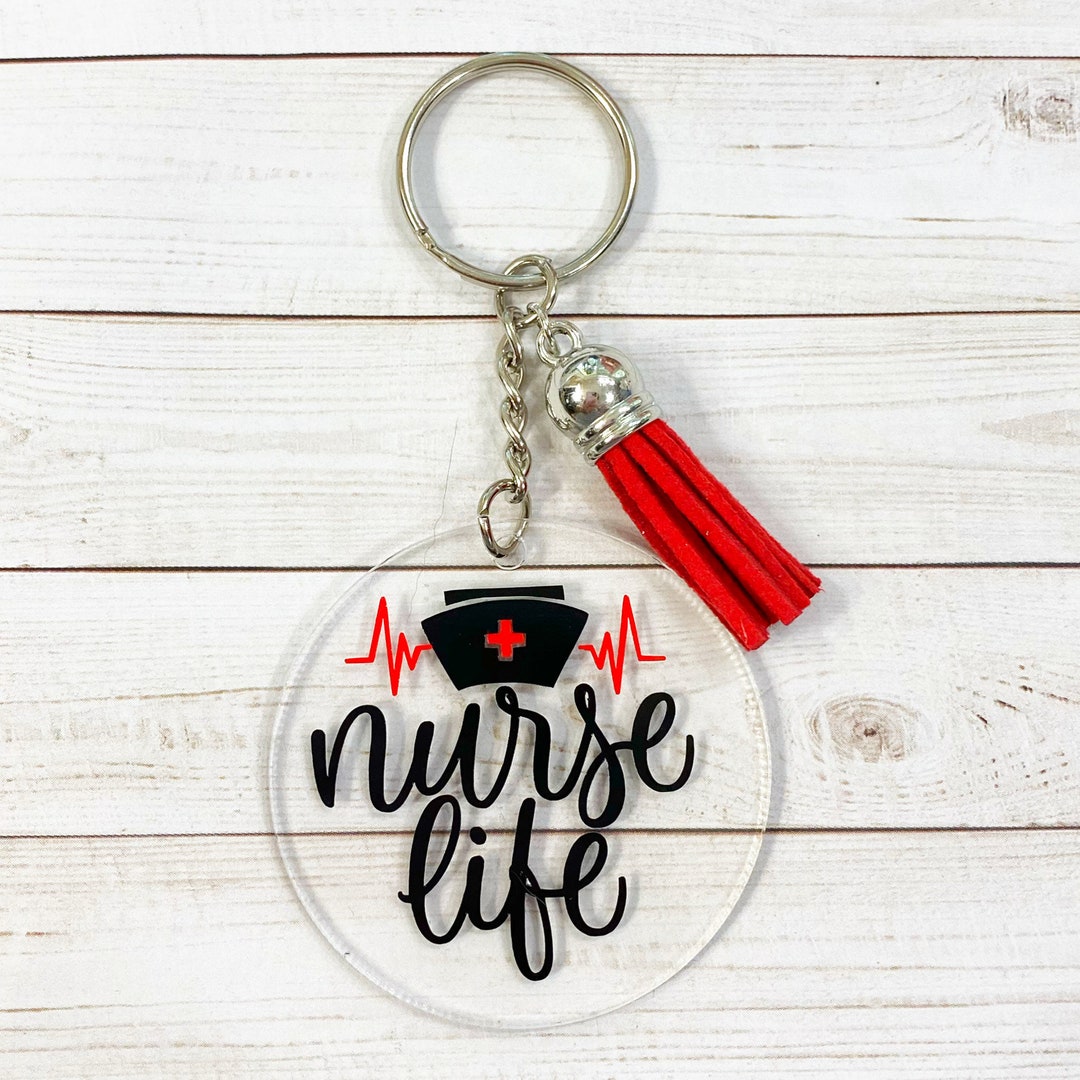 Nurse Life Acrylic Keychain Nurses Nursing RN - Etsy UK