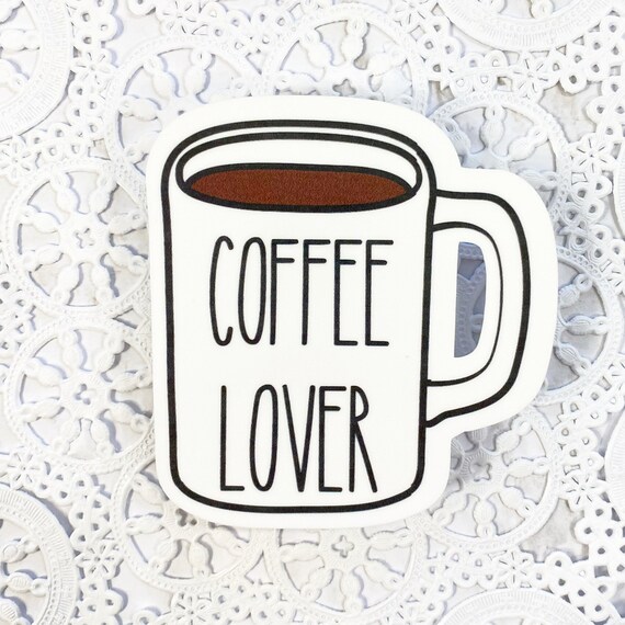 Coffee Lover dark Vinyl Sticker Decal Planners Laptop | Etsy