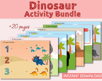 Dinosaur Worksheet Dinosaur Preschool Toddler Busy Book - Etsy