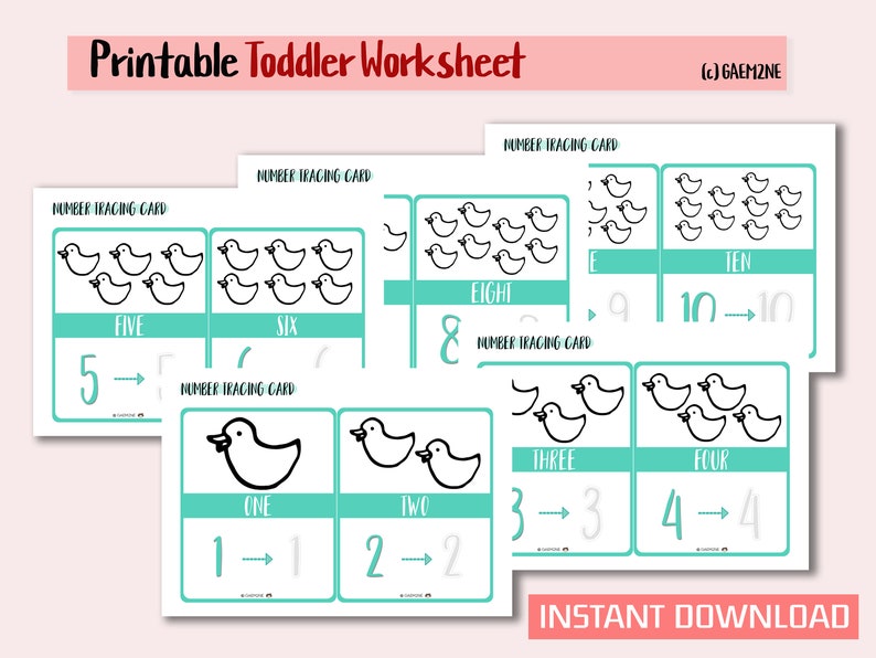 Number Tracing Flash Cards Printable, 123 Flash Cards, Montessori ...