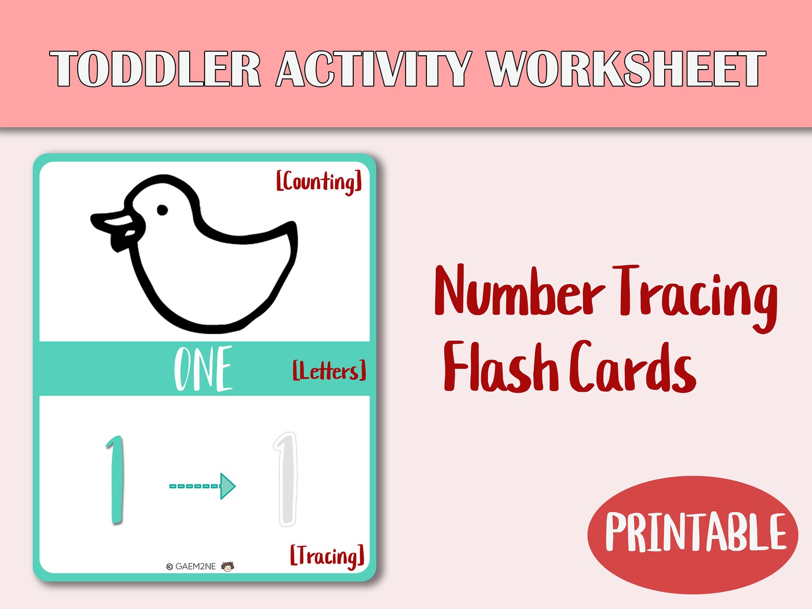 Number Tracing Flash Cards Printable, 123 Flash Cards, Montessori ...