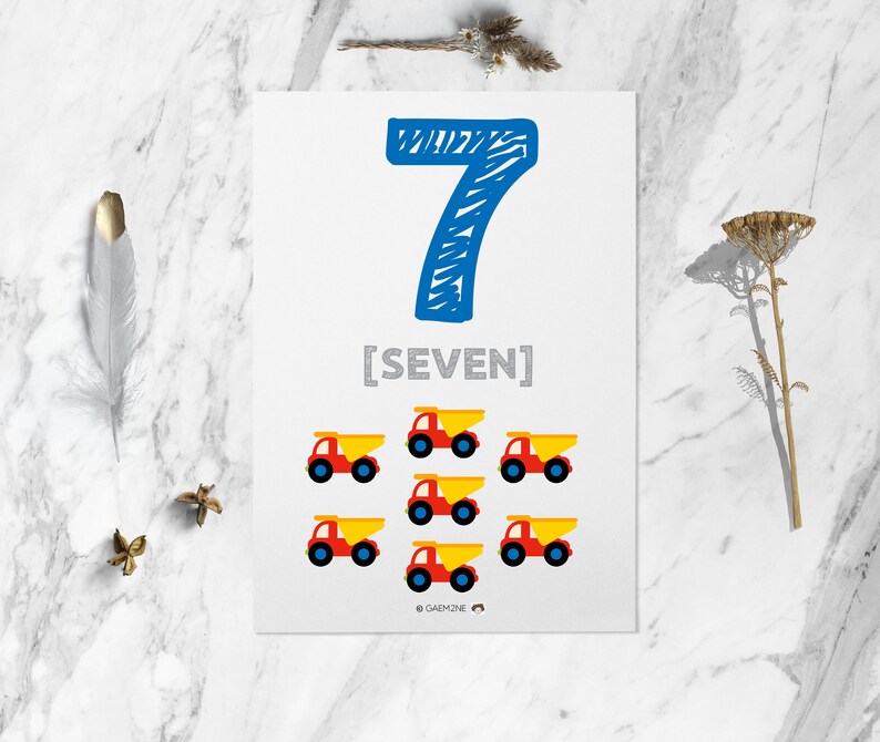 Number Flash Cards Printable, 123 Flash Cards, Montessori Learning ...