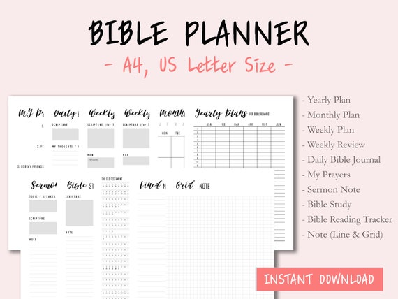 Bible Planner Bundle Printable Bible Study Plan Bible Journal | Etsy