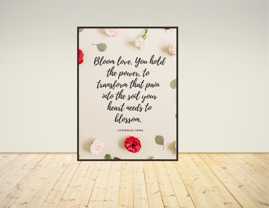 Floral Bloom Poem by Yesenias_song, Printable Digital Downloadable Wall ...