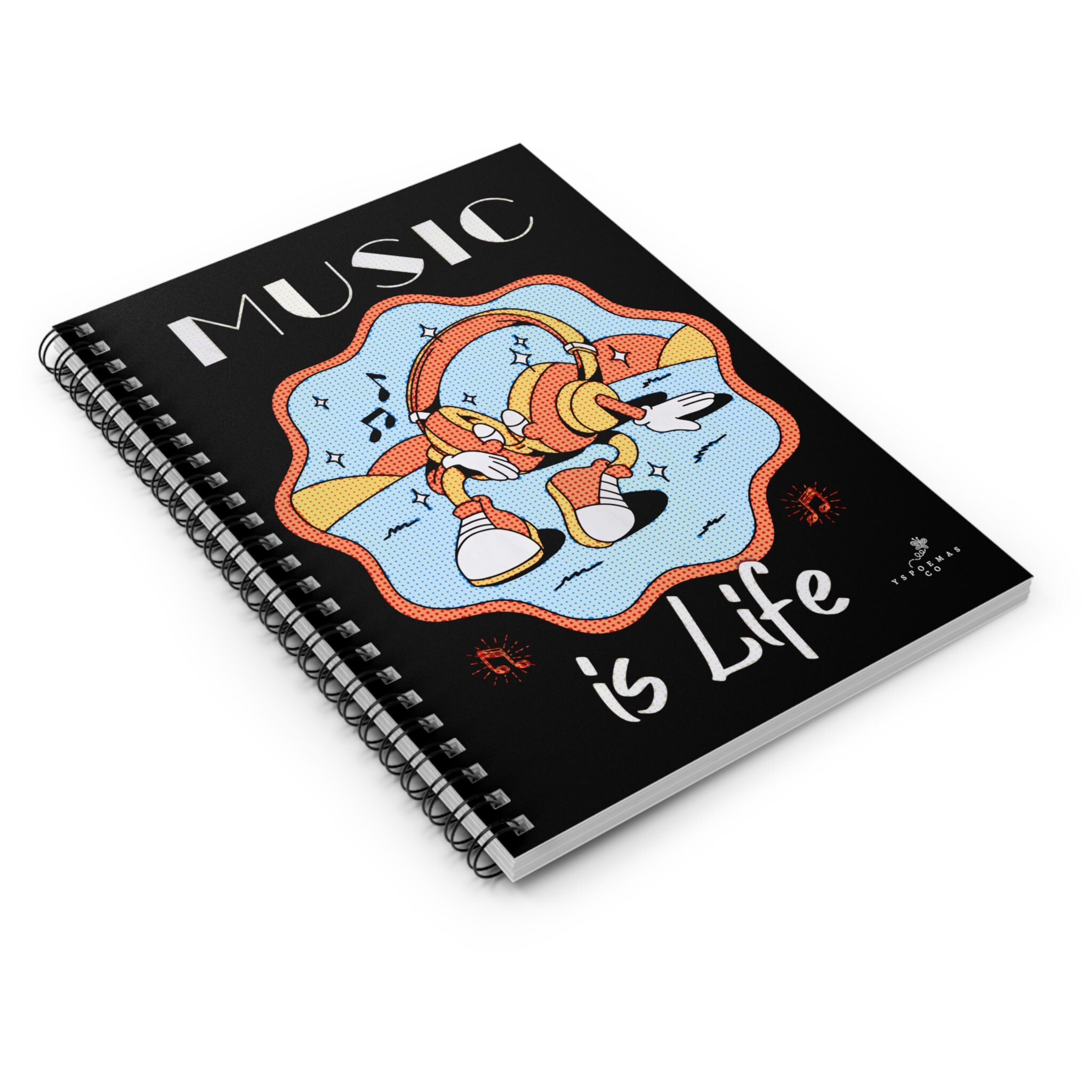 Retro Music is Life Spiral Notebook - Ruled Line - Etsy