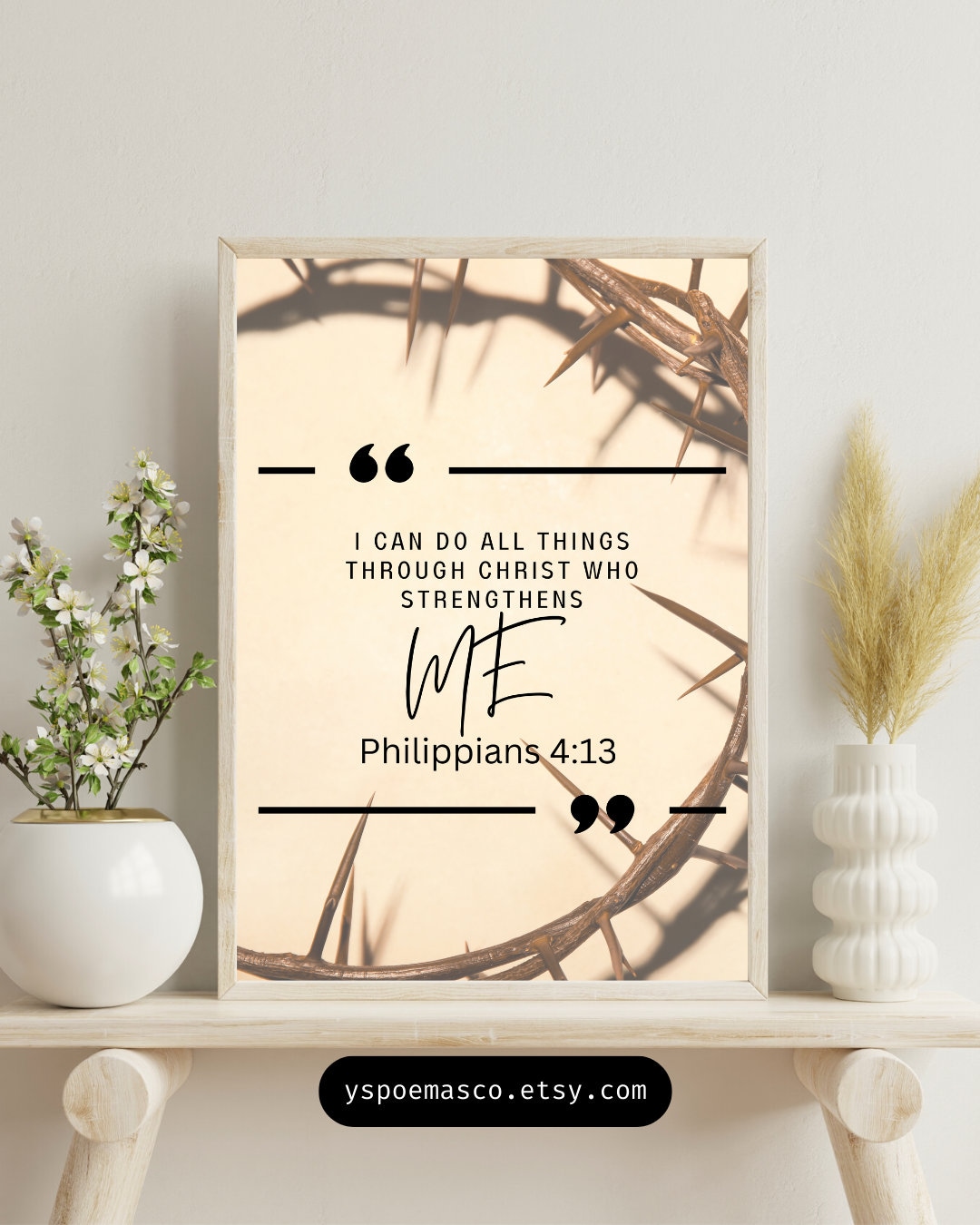 Philippians 4:13 Bible Verse Print | Christian Digital Wall Art | Faith ...