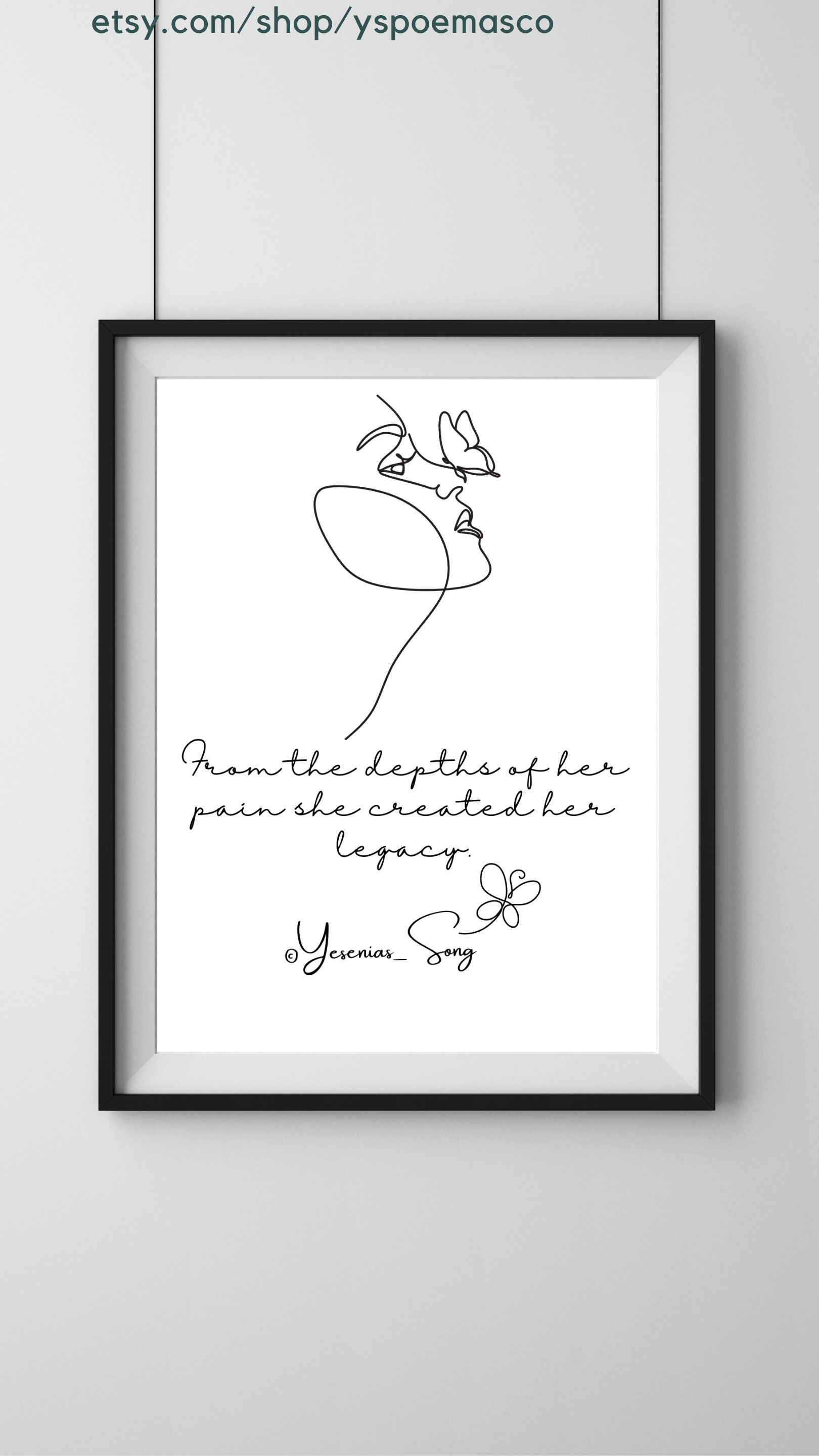 Her Legacy Poem Poster: Minimalist Line Art, Motivational Quote - Etsy