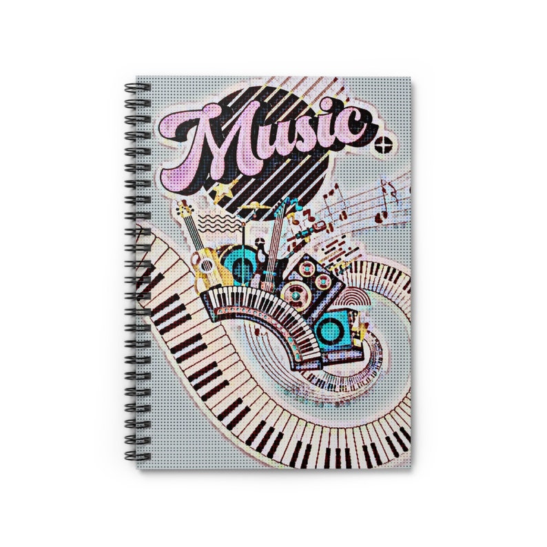 Pop Art Music Design Spiral Notebook Ruled Line by Yesenias_song ...
