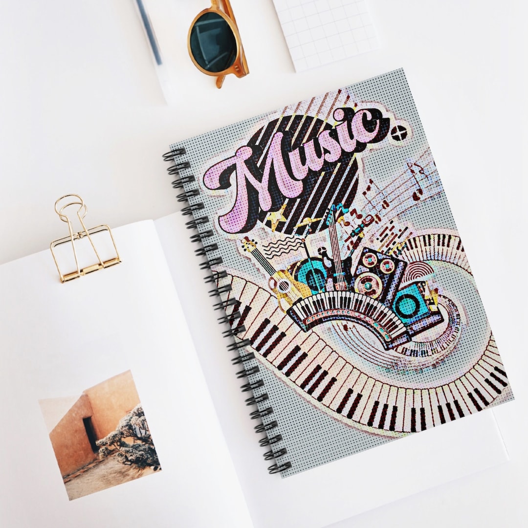 Pop Art Music Design Spiral Notebook - Ruled Line by Yesenias_song ...