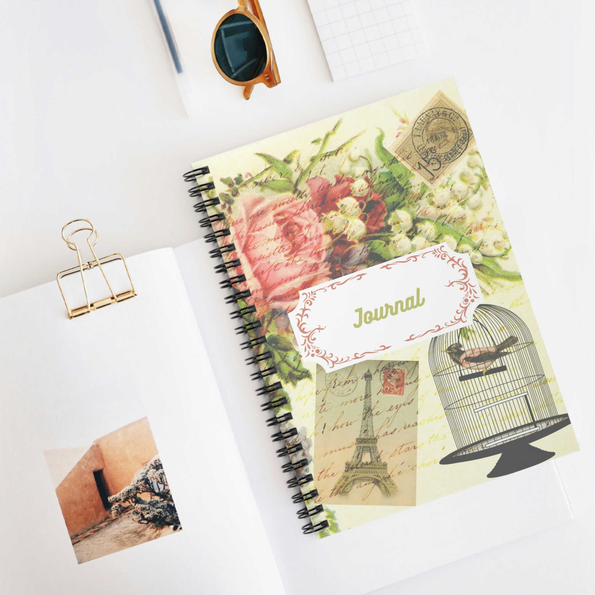 Vintage Design Spiral Notebook Ruled Line, Victorian Journal, Prayer ...