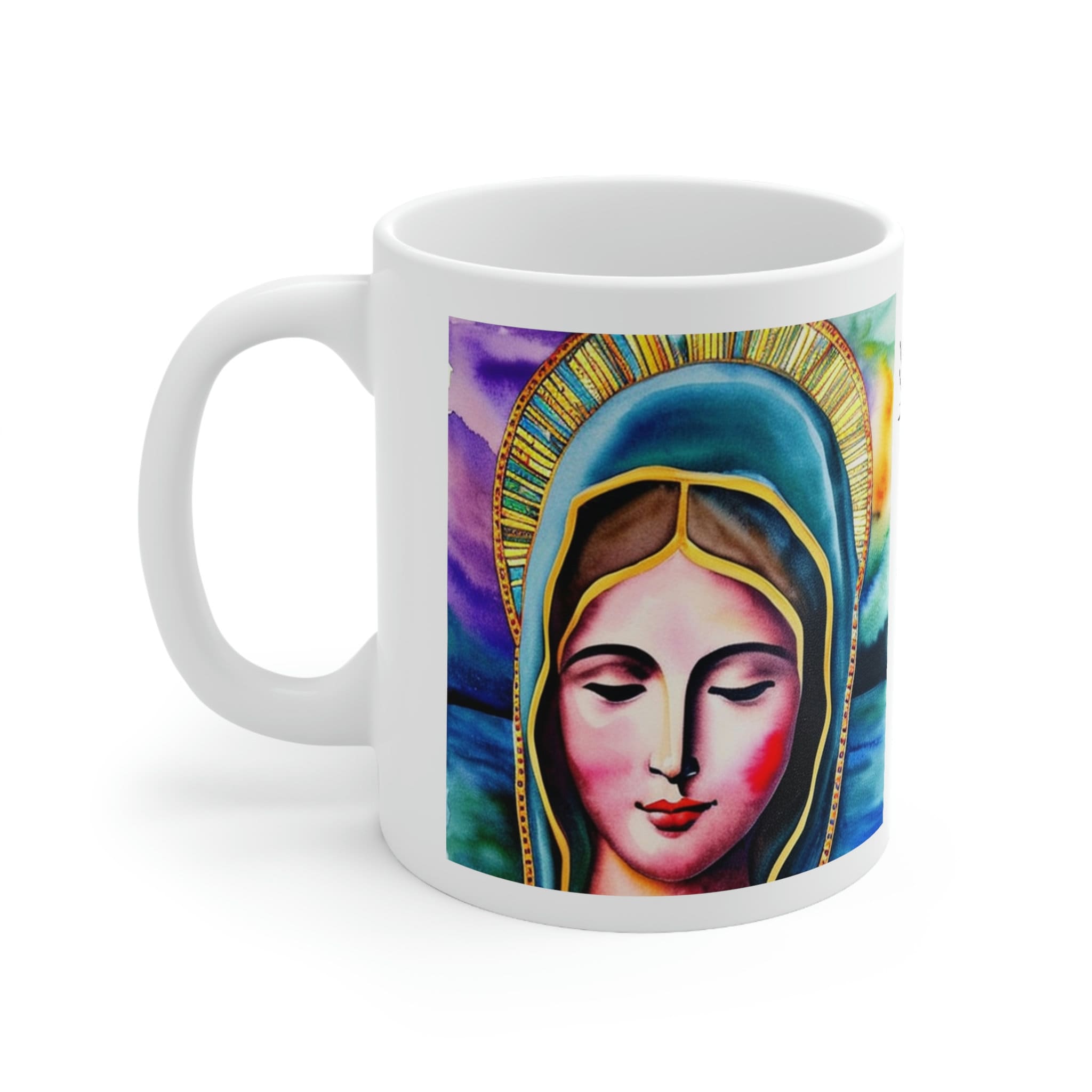 Virgin Mary Light Watercolor Ceramic Mug 11oz, Catholic Mugs, Catholic ...