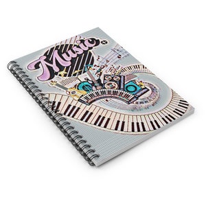 Pop Art Music Design Spiral Notebook - Ruled Line by Yesenias_song ...