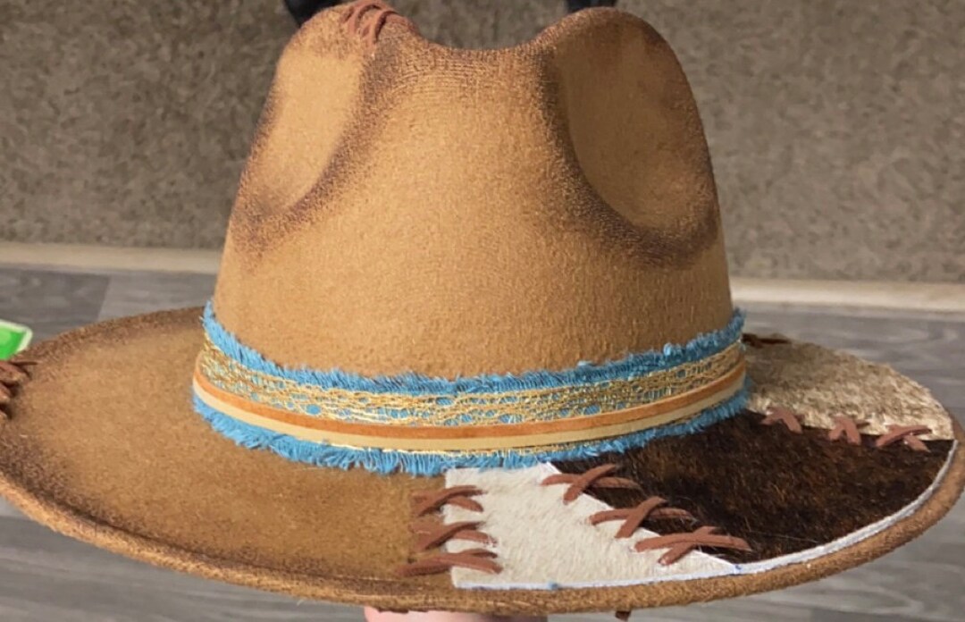 Cowhide Cowboy Hat - Etsy