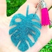 Monstera Leaf Keychain Custom Color Key Chain Destination - Etsy
