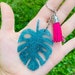 Monstera Leaf Keychain Custom Color Key Chain Destination - Etsy