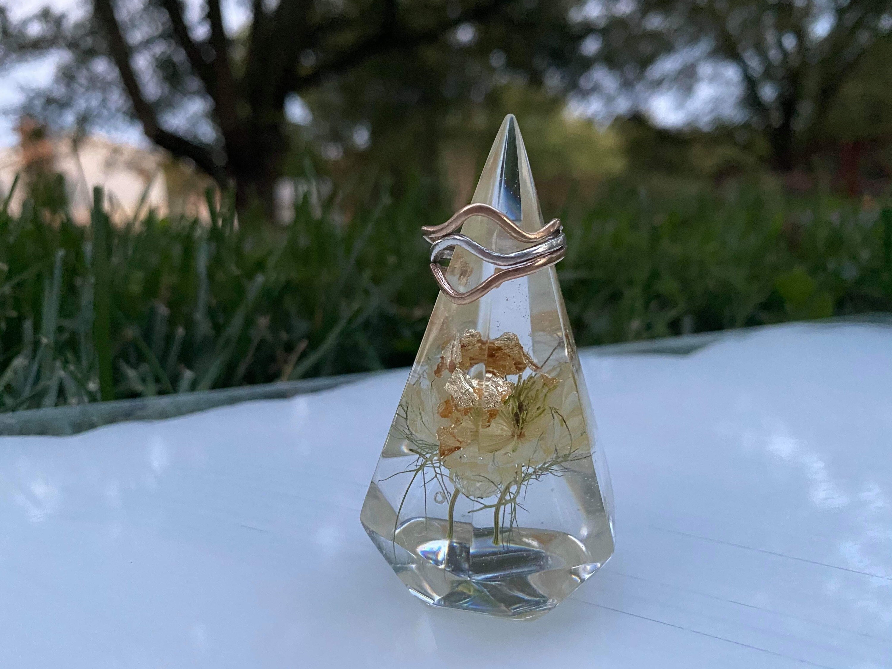 Flower Preservation Small Ring Holder With Flowers Bridal - Etsy Ireland