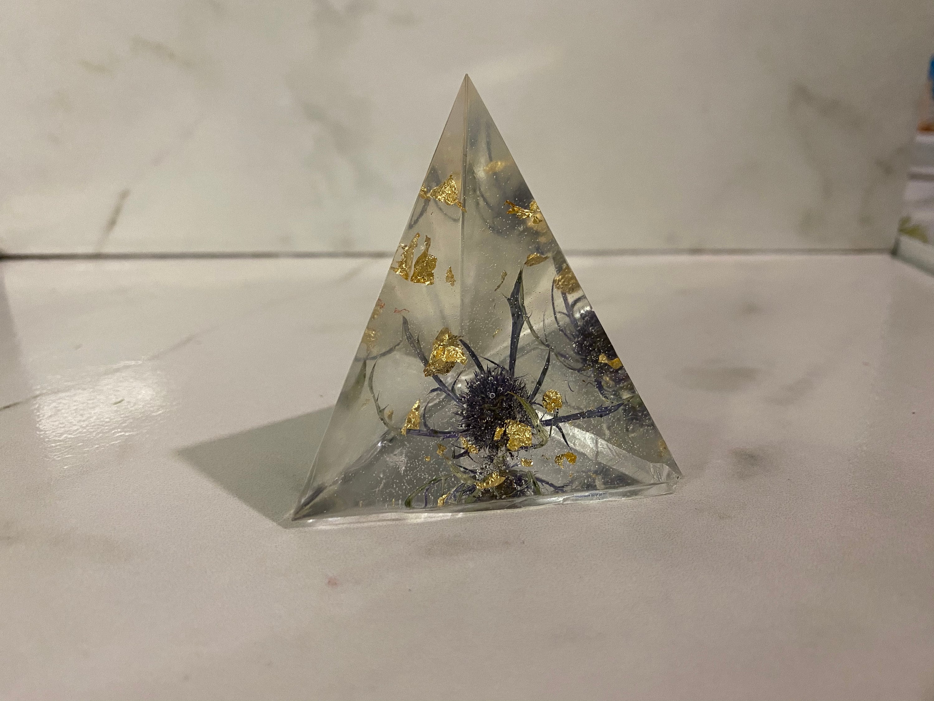 Pyramid with Glitter or Flowers Floral Preservation Resin | Etsy