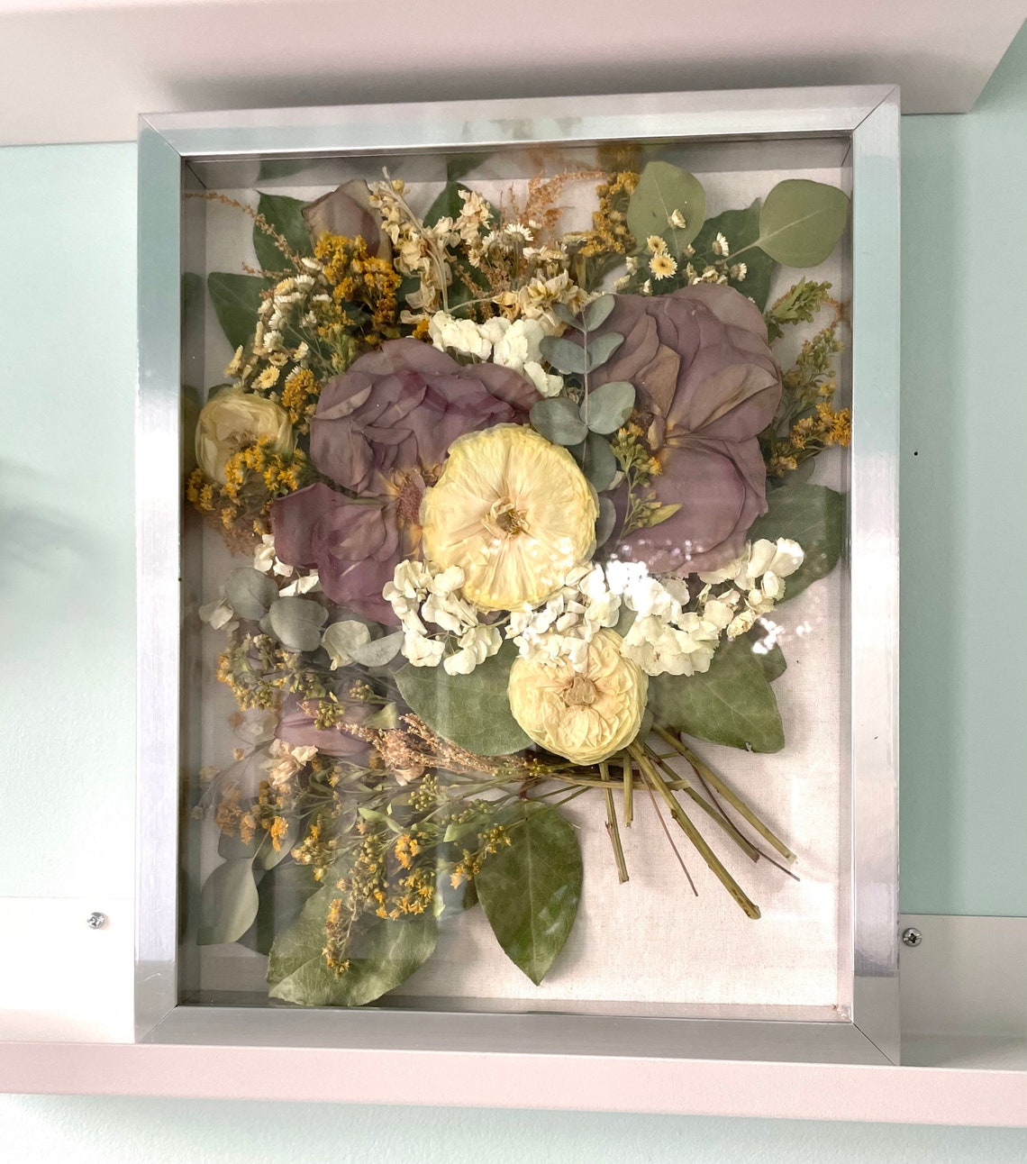 Shadow Box With Real Flowers and Photos Floral Preservation | Etsy