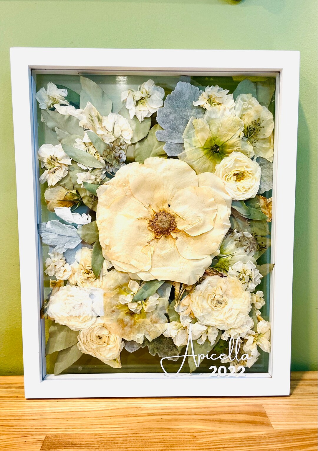 Pressed Flower Frame Bridal Preservation | Custom Pressed Flower ...