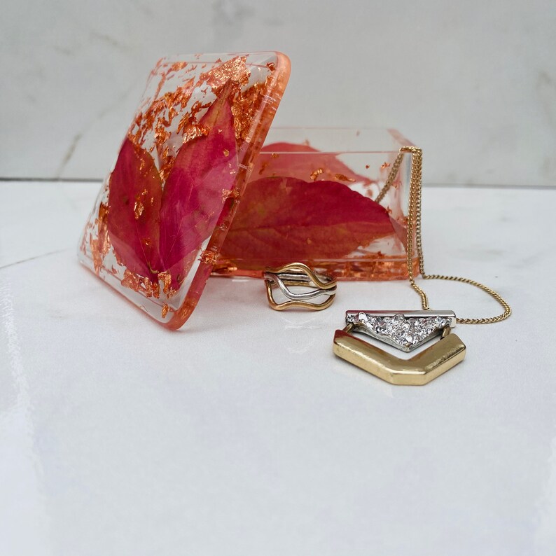 Flower Preservation Square Jewelry Box Jewelry Box With Real - Etsy