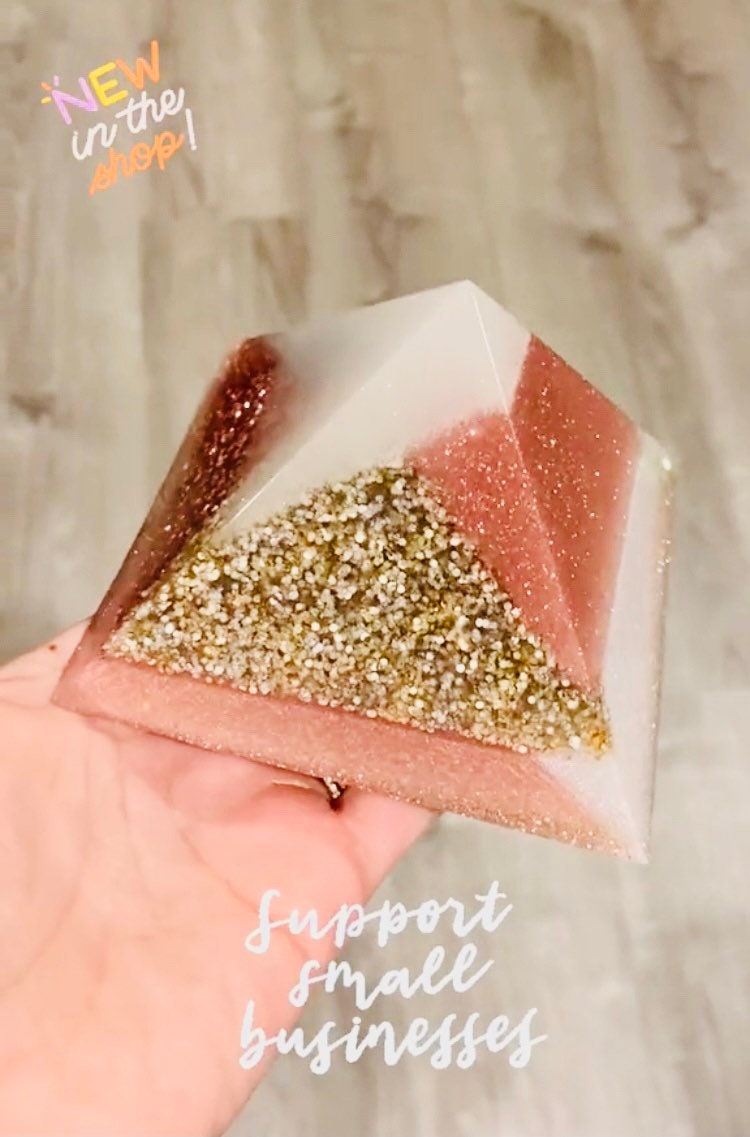 Pyramid with Glitter or Flowers Floral Preservation Resin | Etsy