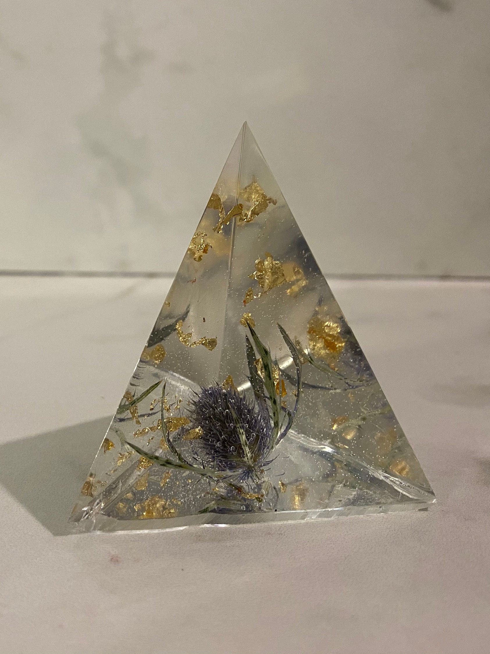 Pyramid with Glitter or Flowers Floral Preservation Resin | Etsy