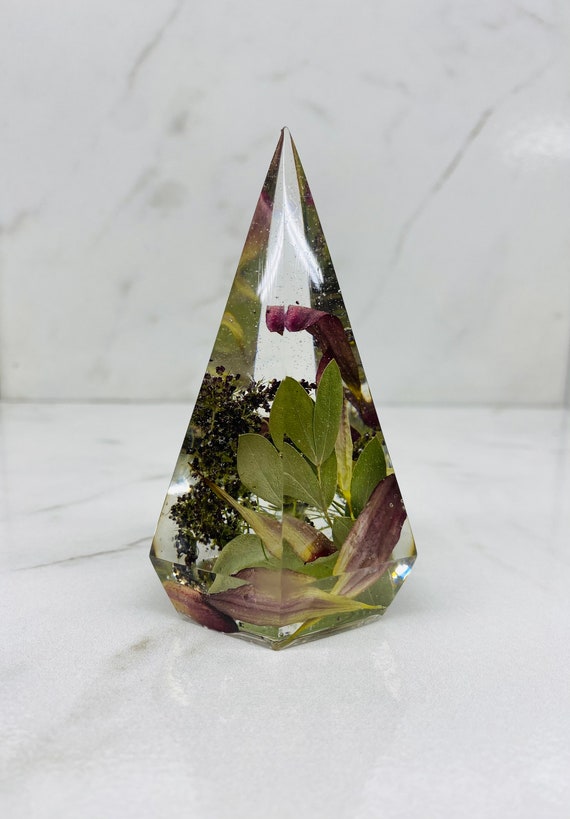 Faceted Resin Ring Holder With Flowers Resin Ring Holder | Etsy