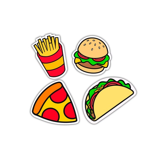 Embellishments planner bullet journal Burger, French Fries, Pizza, Taco ...
