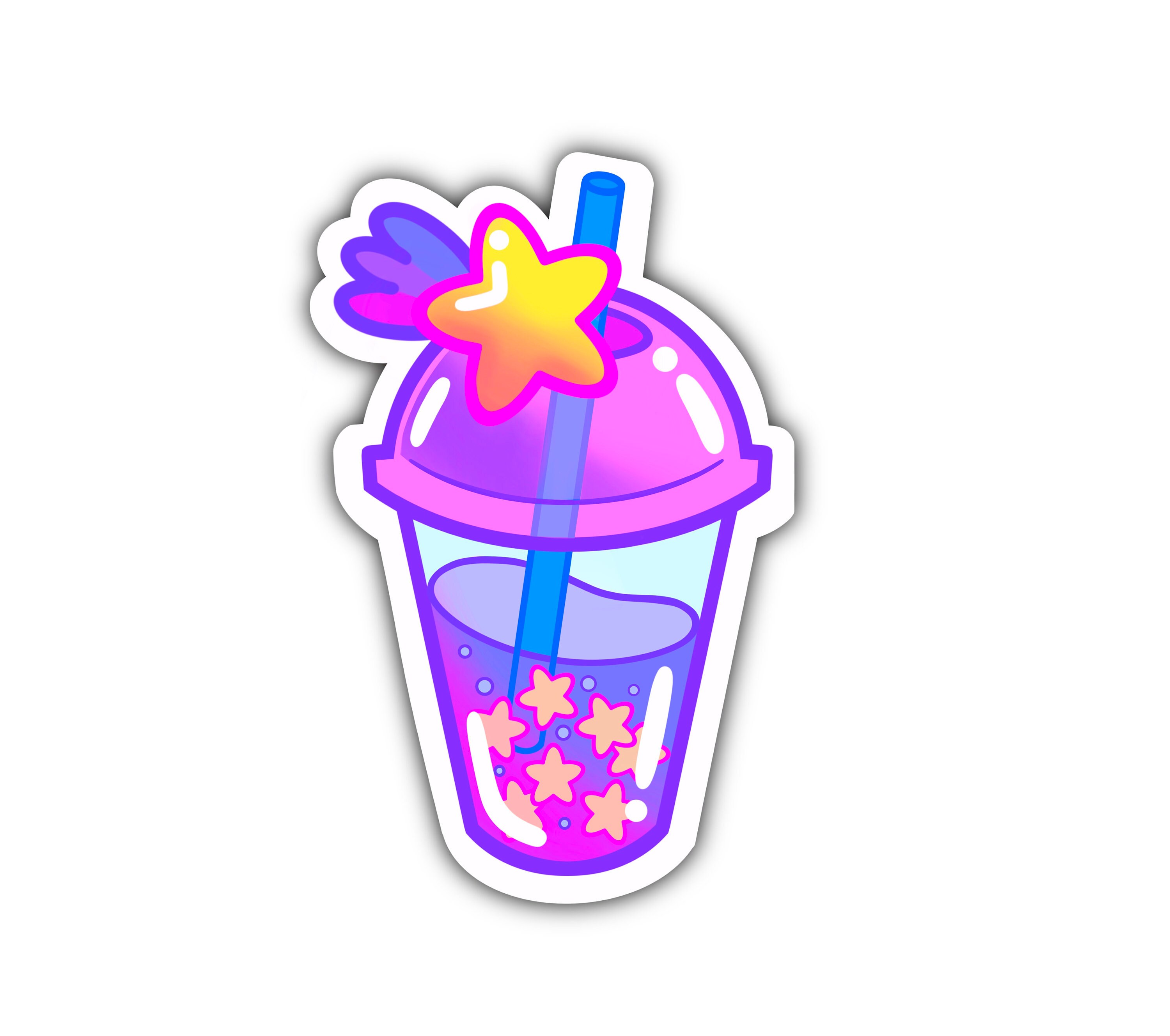 Kawaii and Cute Galaxy Boba/ Bubble Tea Drink Sticker Die | Etsy
