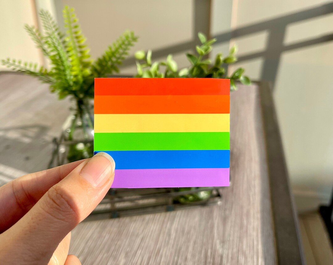 Rainbow Pride Flag Sticker (rectangle & Heart) | Die Cut, Bullet ...