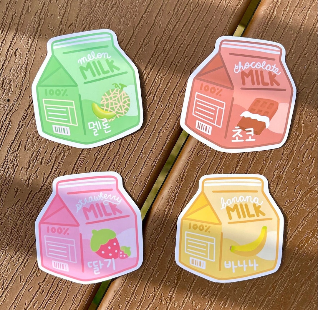 Kawaii Cute Milk Carton Stickers Die Cut, Bullet Journal, Planner ...