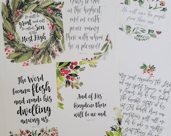 Christmas Advent Scripture Cards Nativity Advent 12 - Etsy