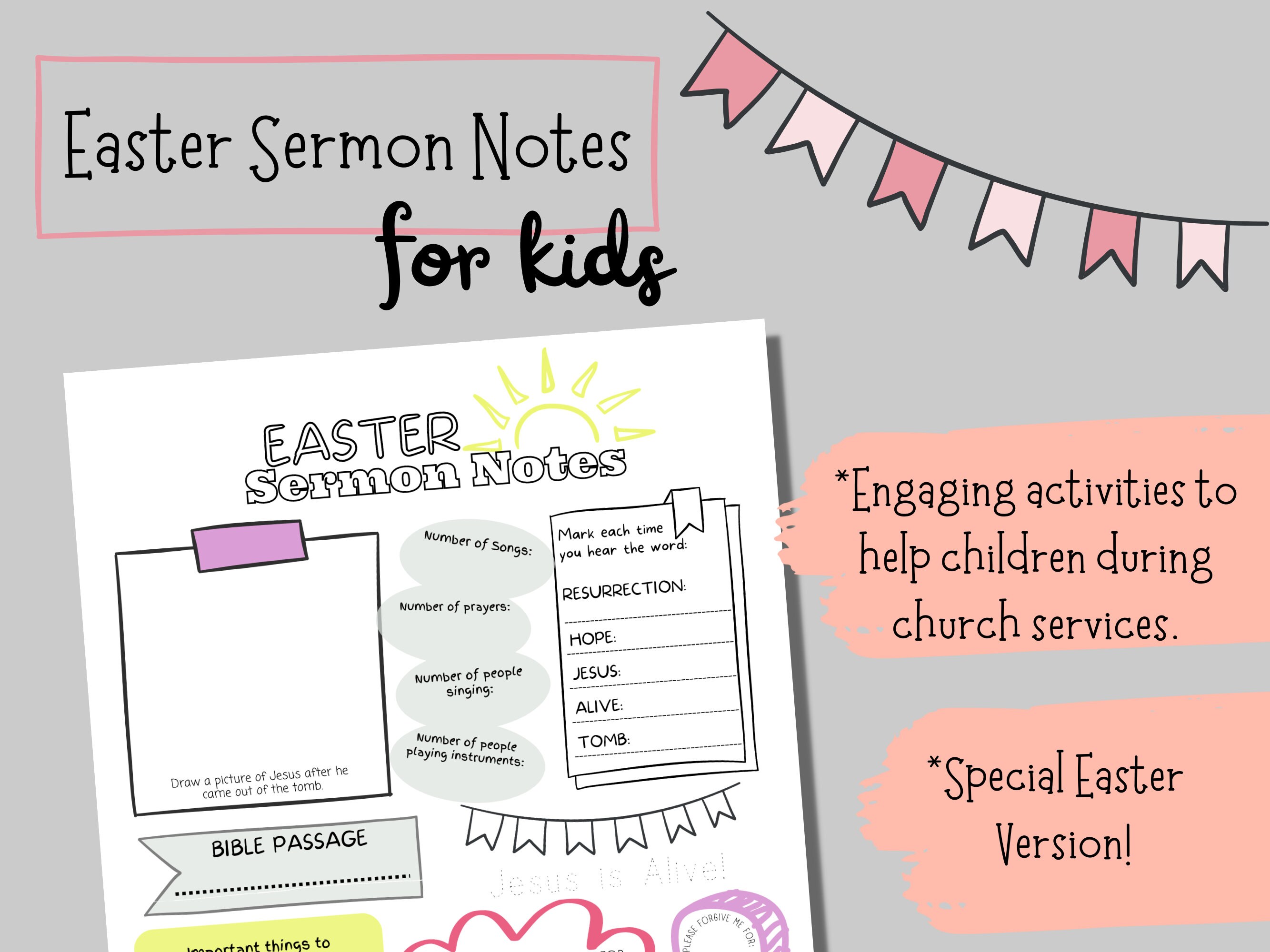 Sermon Notes for Kids, Easter Sermon Notes, Children's Ministry, Kids ...
