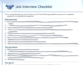 Job Interview Preparation Checklist - Etsy