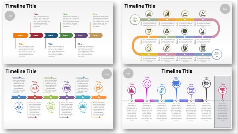 Timeline Powerpoint Slides Bundle - Etsy
