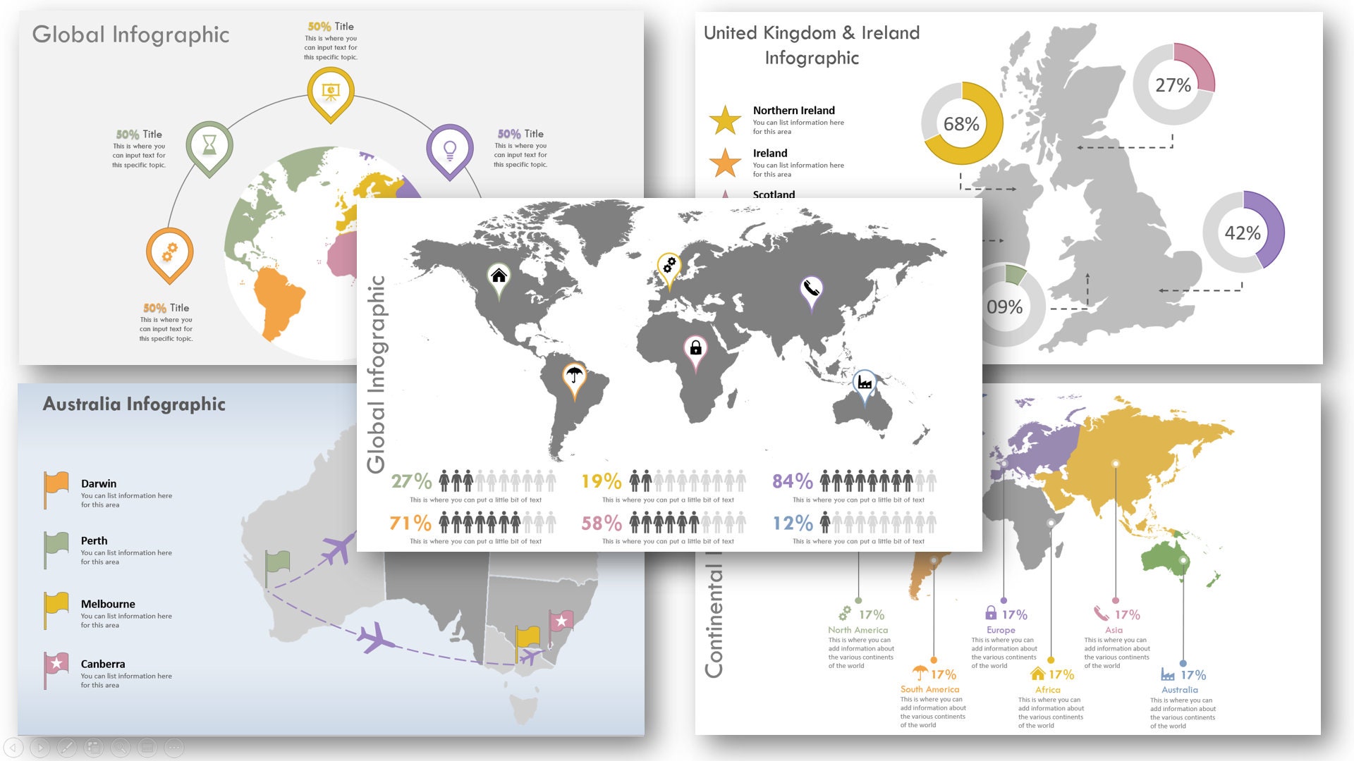 Map Powerpoint Slides Bundle - Etsy
