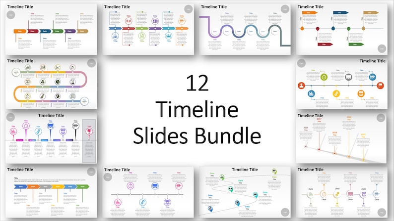 Timeline Powerpoint Slides Bundle - Etsy