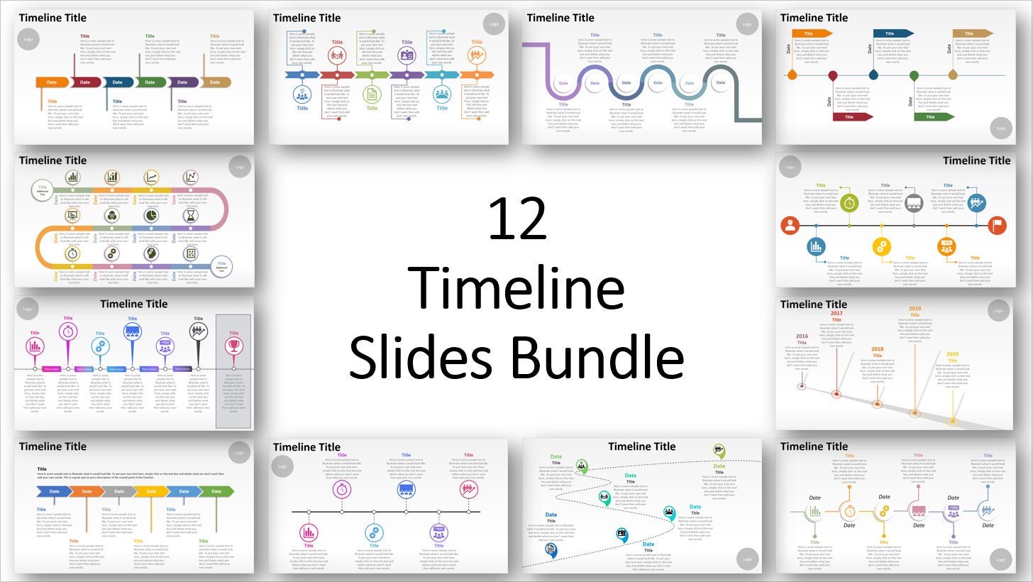 Timeline Powerpoint Slides Bundle - Etsy
