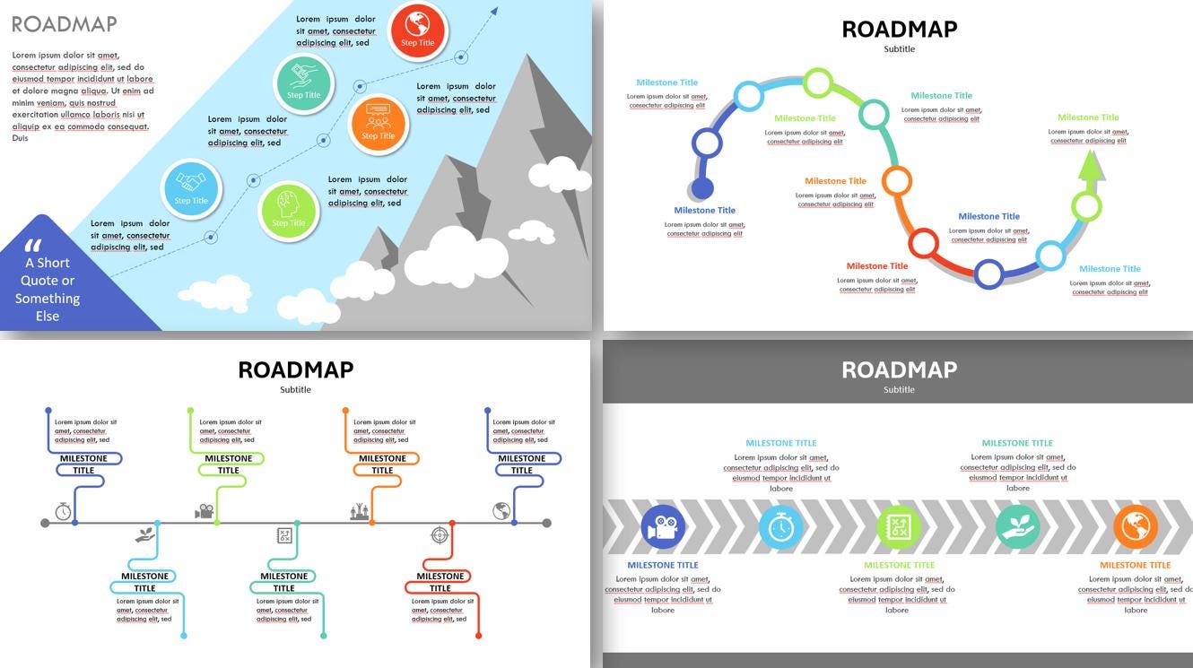 Roadmap Slides Bundle With Animations - Etsy