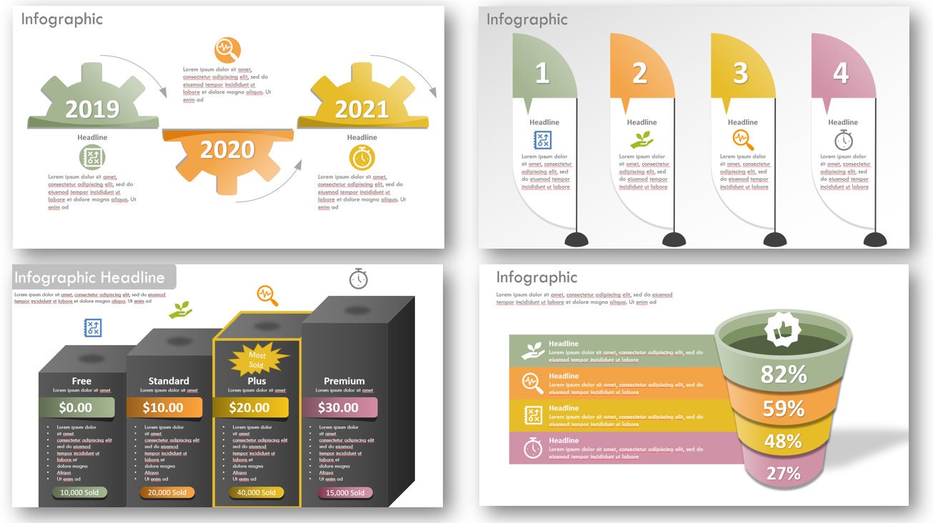 Infographic Powerpoint Slides Bundle 2 - Etsy